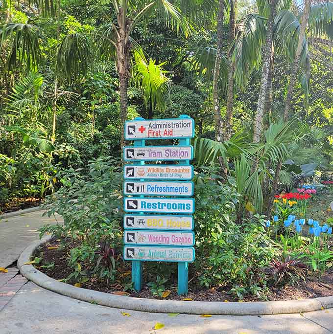 Every sign points to another adventure, because at Flamingo Gardens, getting lost is half the fun of being found.
