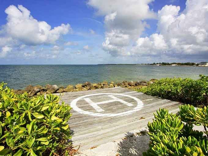 Touch down in style: The island's helipad welcomes visitors who prefer arriving with a bit of dramatic flair &ndash; because every private island deserves a grand entrance.