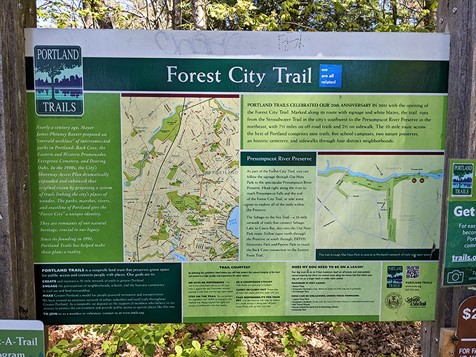 The Forest City Trail map guides visitors through Portland's hidden network of natural pathways.