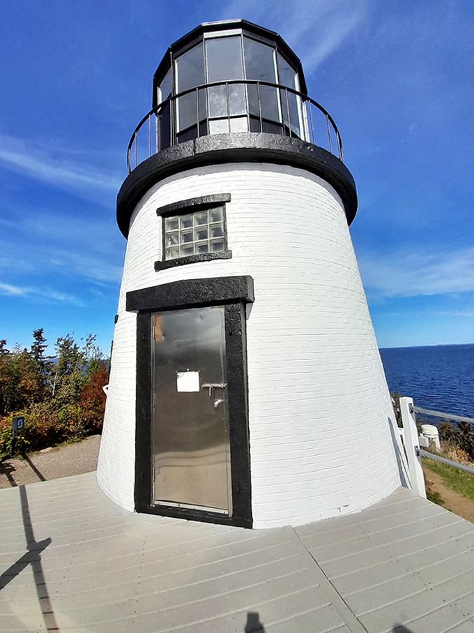 The lighthouse tower door &ndash; humble entrance to a structure that's guided countless sailors home through dark and stormy nights.