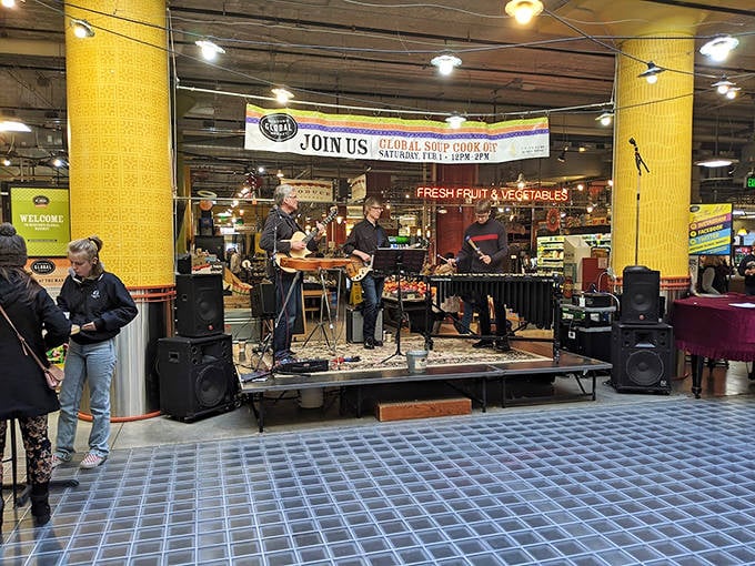 Live music transforms the market into a concert venue, where melodies bridge cultural divides better than words ever could.