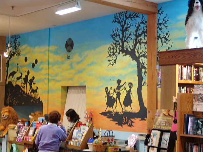 Enchanting murals transport young readers into storybook worlds, creating an environment where imagination flourishes and reading becomes adventure.