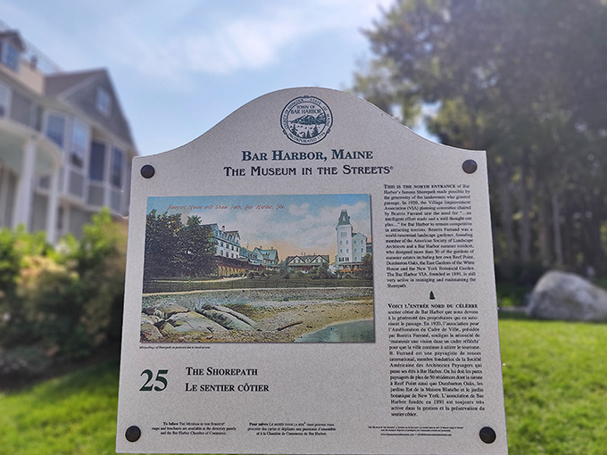 Part of Bar Harbor's "Museum in the Streets" program, these informational plaques connect today's visitors with the area's rich history.