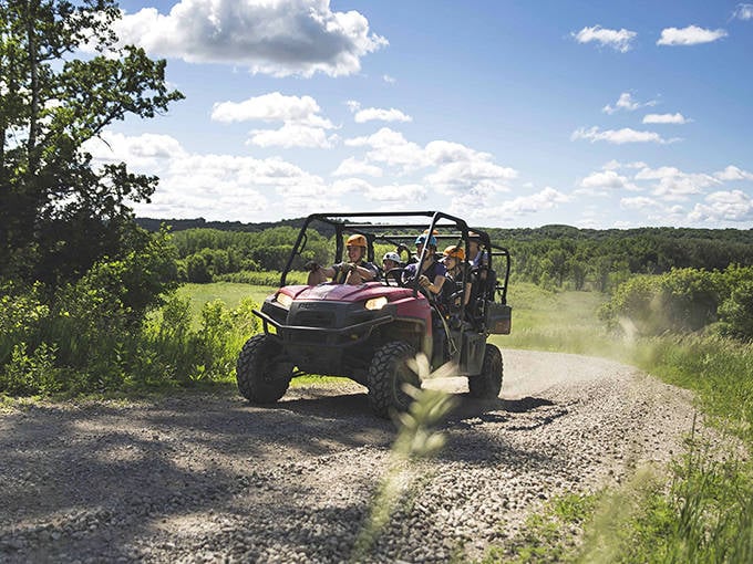 Off-road exploration adds another dimension to the Kerfoot experience, taking visitors beyond the ziplines into Minnesota's rugged backcountry.