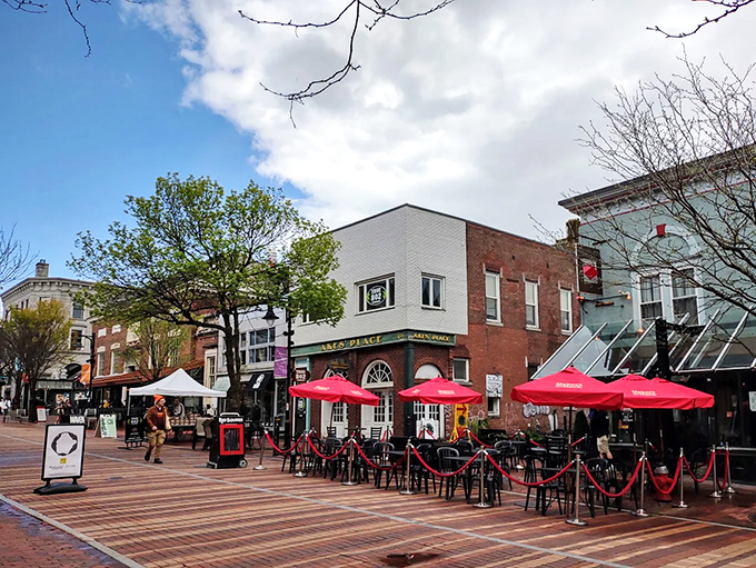 Church Street dining al fresco, where Vermont meets Paris and everyone wins, especially the people smart enough to snag these coveted outdoor tables.