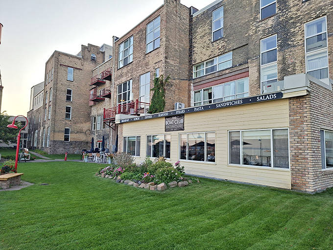 The historic Fitger's complex houses this waterfront gem – yellow siding and manicured grounds create an inviting approach to culinary adventures.