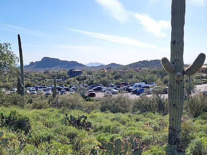 The trailhead parking area fills quickly on weekends, a testament to this hidden gem's not-so-secret popularity among locals.
