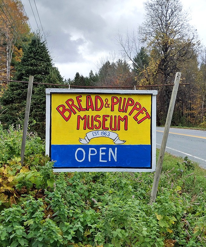 The cheerful yellow sign welcomes visitors with straightforward Vermont honesty &ndash; no fancy marketing needed when you've been changing lives since 1963.