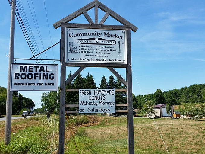 The Community Market sign proudly announces its purpose &ndash; a country general store where tradition meets everyday needs.