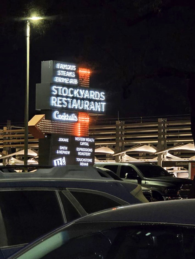 That neon sign has guided hungry travelers for decades &ndash; a beacon of beef in the desert night.