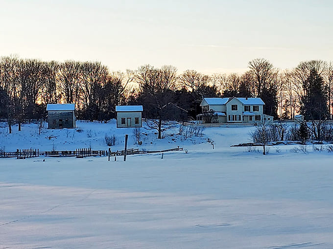Winter transforms Fayette into a frozen postcard, proving this ghost town knows how to work every season like a supermodel.