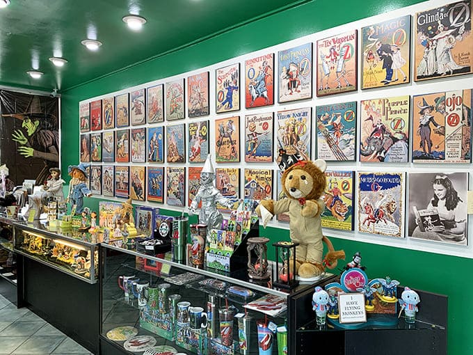 Walls lined with vintage posters and collectibles transform the gift shop into an extension of the museum, dangerous for anyone's budget.