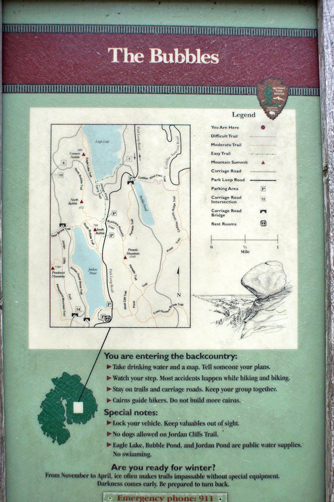 The park's helpful guide map ensures you won't miss Bubble Rock – though honestly, a giant boulder defying gravity is pretty hard to overlook.
