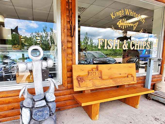 Outside, a wooden bench and nautical touches remind visitors they're in seafood territory &ndash; freshwater style.