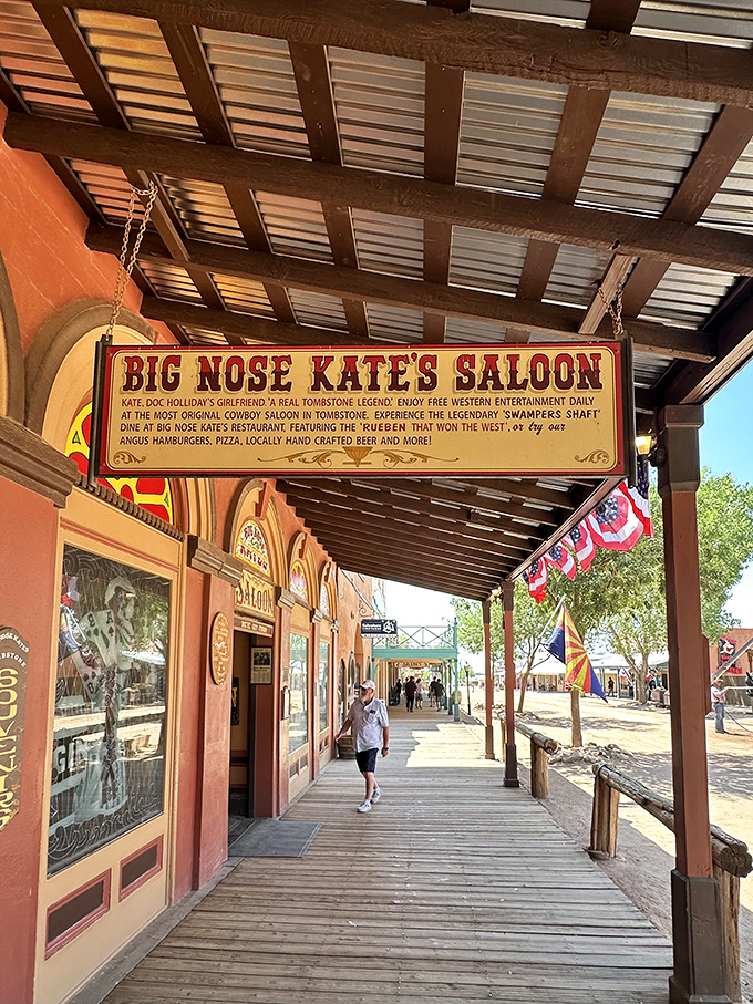 The wooden boardwalk outside invites passersby to step back in time for a meal they won't soon forget.
