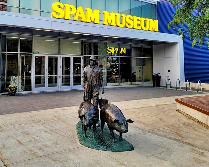 The museum's exterior combines modern architecture with playful branding, creating an unmistakable landmark that draws curious travelers from across the country.