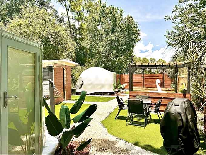 Outdoor dining where every meal feels like a celebration, even if you're just eating cereal for dinner.