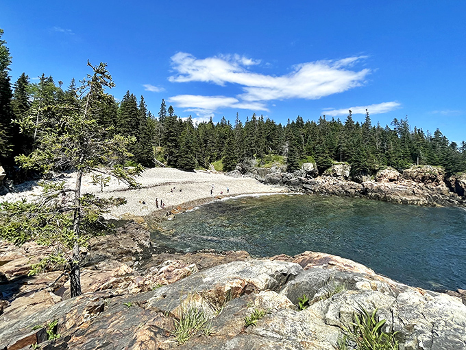 This secluded cove offers a peaceful alternative to Acadia's crowded hotspots, where you can hear yourself think over the gentle waves.