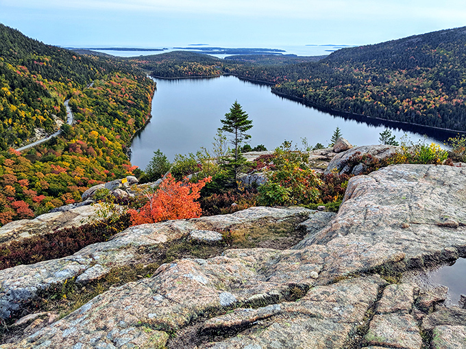 Breathtaking view of Jordan Pond and the Bubbles &ndash; Acadia's postcard-perfect vista that no filter could improve.