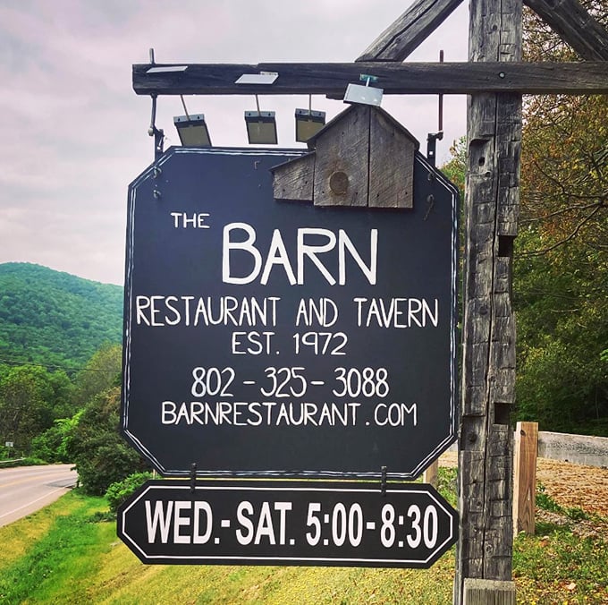 The sign says it all – a Vermont institution that promises (and delivers) memorable meals in an unforgettable setting.