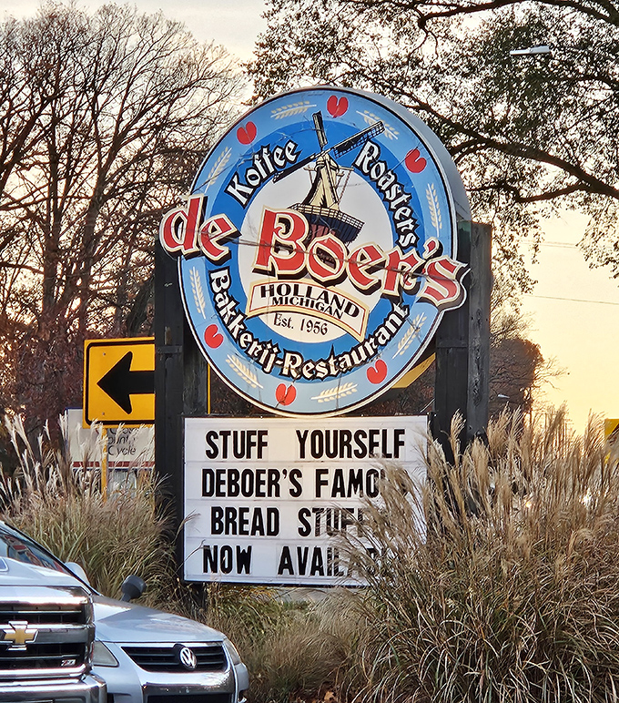 This isn't just a restaurant sign &ndash; it's a beacon of Dutch deliciousness promising authentic flavors that have been drawing hungry pilgrims since 1956.