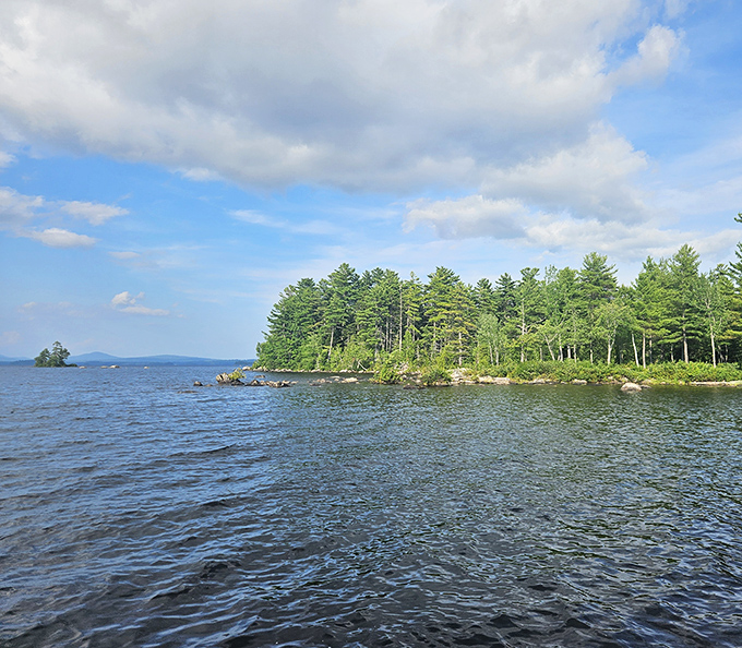This isn't just water and trees &ndash; it's Millinocket Lake with its pine-studded shoreline, where loons call and fish jump as if auditioning for a Maine tourism video.