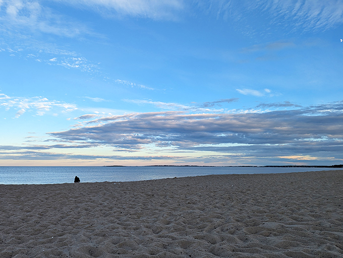 Solitude becomes a luxury on Ocean Park's expansive beach, where contemplative moments are framed by sky and sea in perfect harmony.