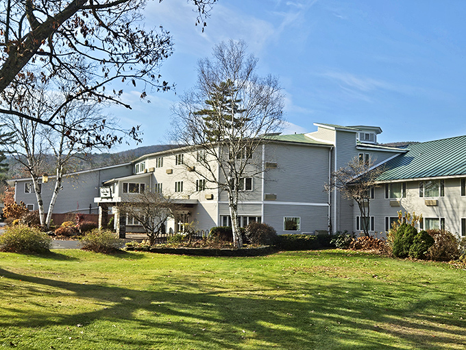 Resort exterior: Nestled among Vermont's rolling hills, these buildings house countless memories waiting to be made by new arrivals.