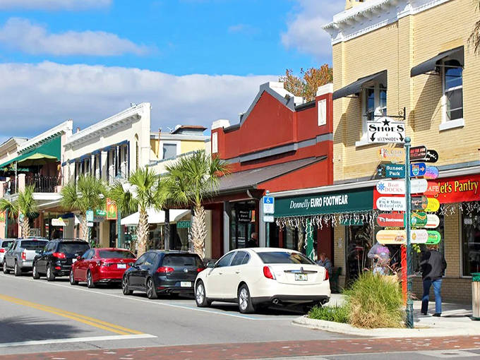 Downtown Mount Dora's colorful storefronts create a walkable wonderland where shopping becomes an adventure rather than a chore.