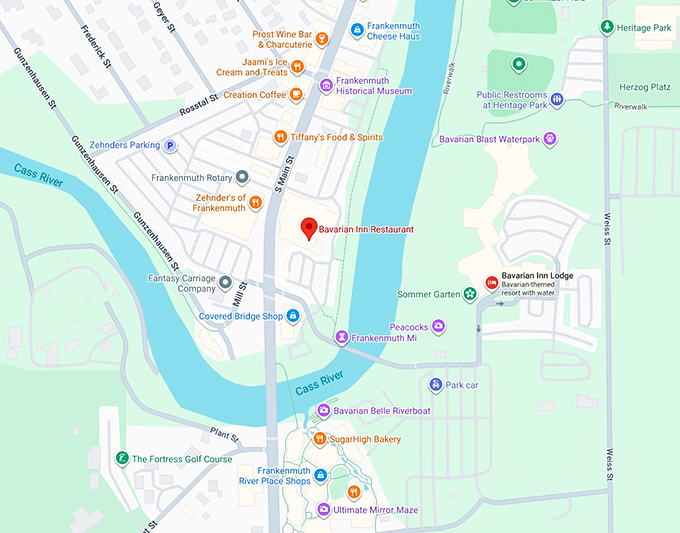 16. bavarian inn restaurant map