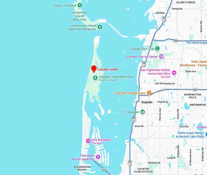 16. caladesi island map