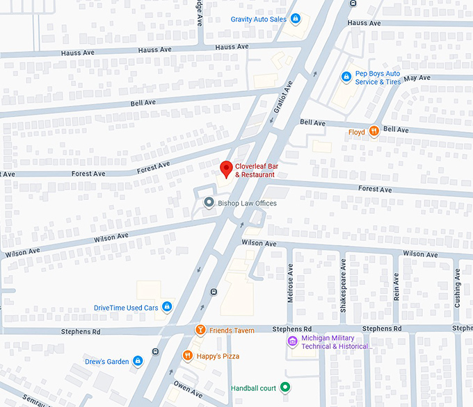 16. cloverleaf bar & restaurant map