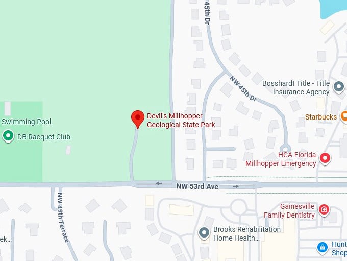 16. devil's millhopper geological state park map