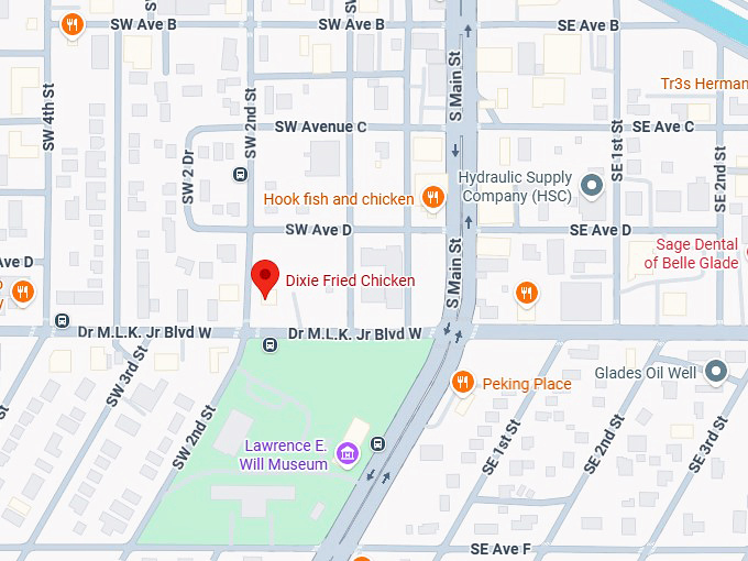 16. dixie fried chicken map