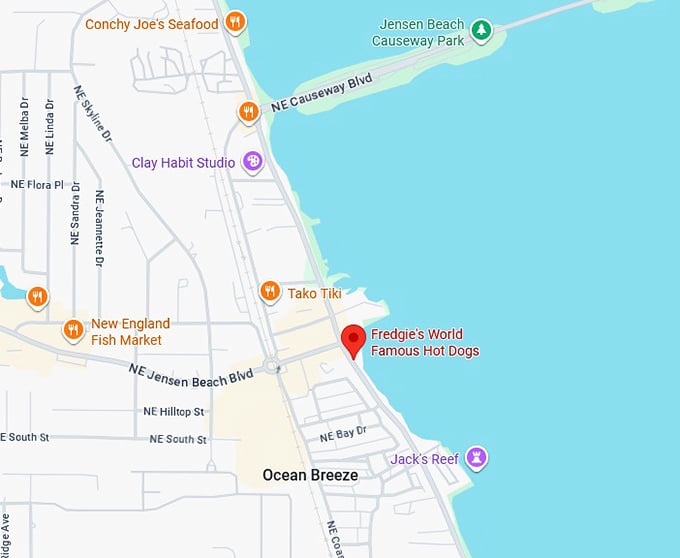 16. fredgie&rsquo;s world famous hot dogs map