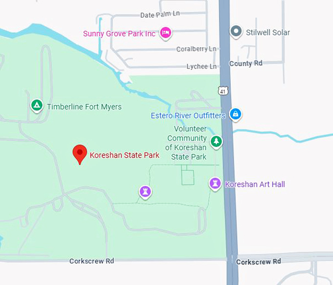 16. koreshan state park map