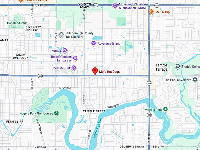 16. mel&rsquo;s hot dogs' map