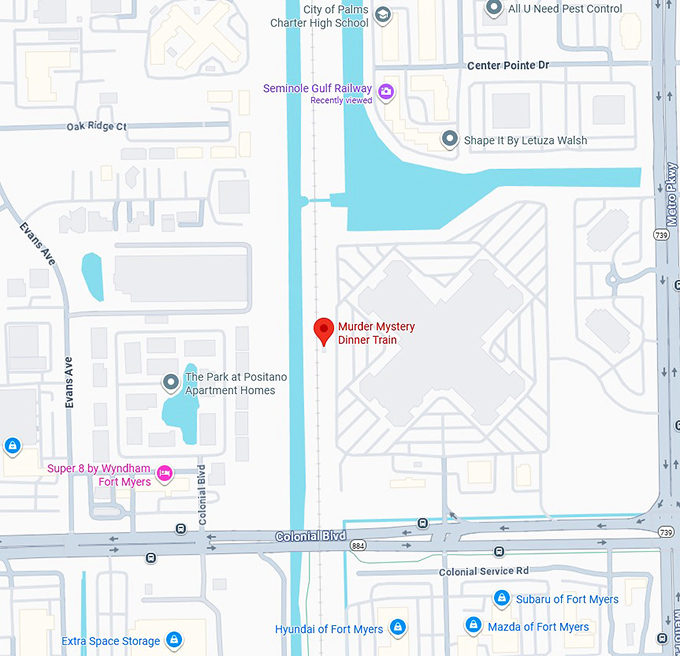 16. murder mystery dinner train map