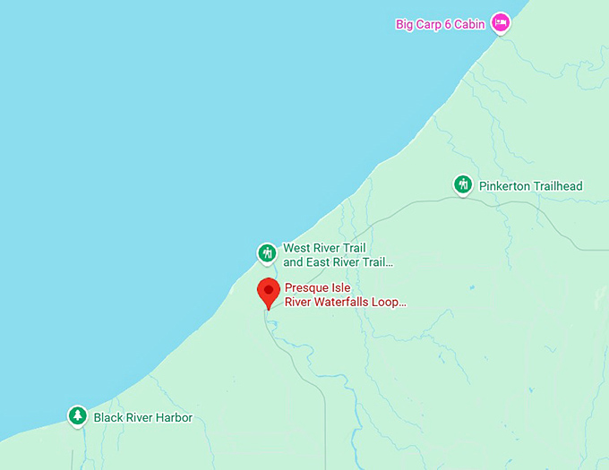 16. presque isle falls loop map