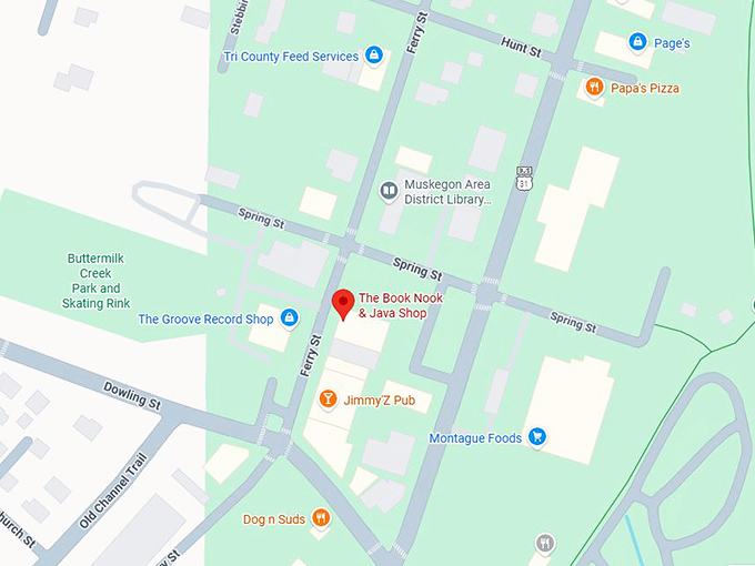 16. the book nook & java shop map