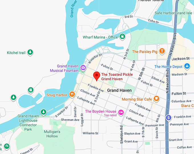 16. the toasted pickle grand haven map