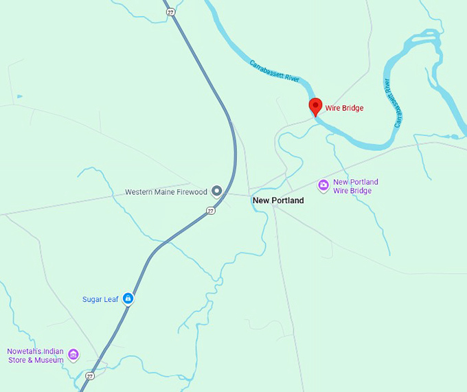 16. wire bridge in new portland map