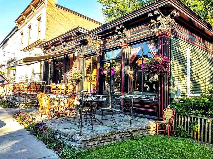 This charming bistro's flower-draped patio looks like something from a European postcard, except the food inside is pure Vermont magic.