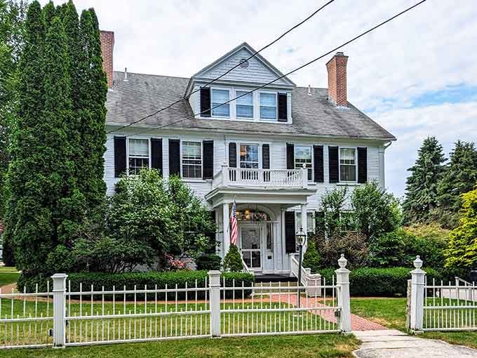 This classic New England inn sets the stage for lupine magic in Kennebunkport's charming streets.