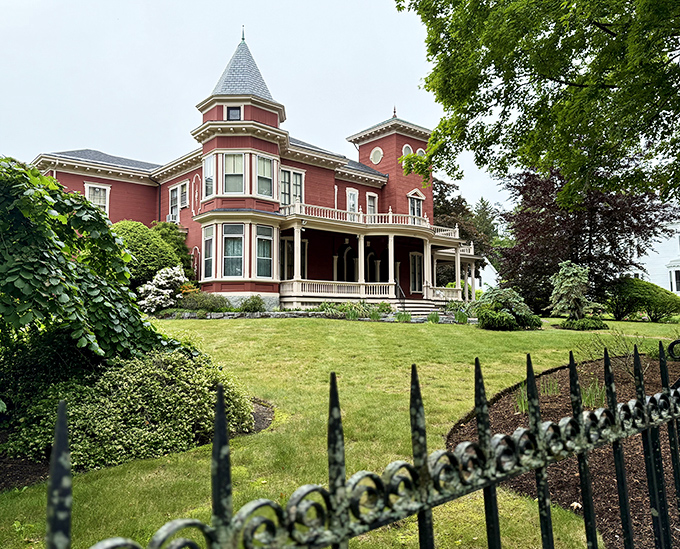 Turrets and towers reach skyward from Stephen King's distinctive red house, its architectural details as intricate as the plots of his novels.
