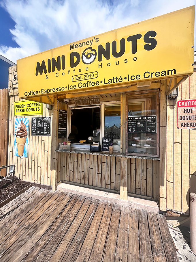 Fresh coffee and hot mini donuts made to order &ndash; the wooden counter at Meaney's is where beach day dreams begin.