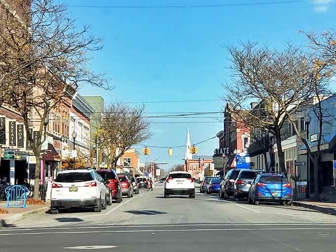 Main Street in Alpena welcomes visitors with classic storefronts and small-town charm that makes you want to park and explore.