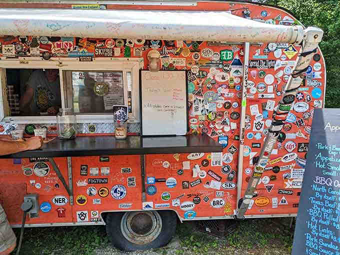 When a food trailer looks this loved and lived-in, you know the barbecue inside is going to be incredible.