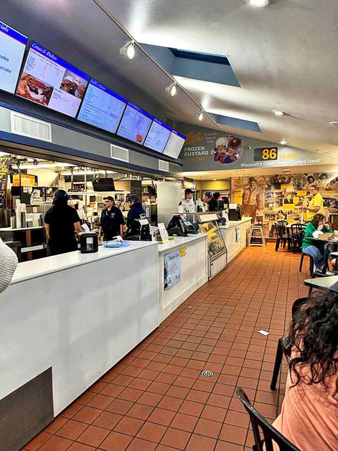 Inside Gilles, the ordering counter gleams with promise, where generations of Milwaukeeans have stood deciding between burgers and custard.