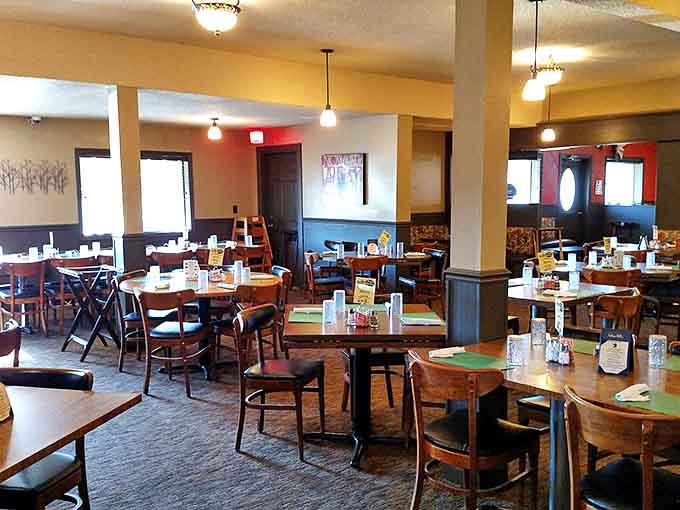 The dining room at Zehnder's whispers of another era &ndash; chandeliers casting a warm glow over white tablecloths where countless family memories have been made.